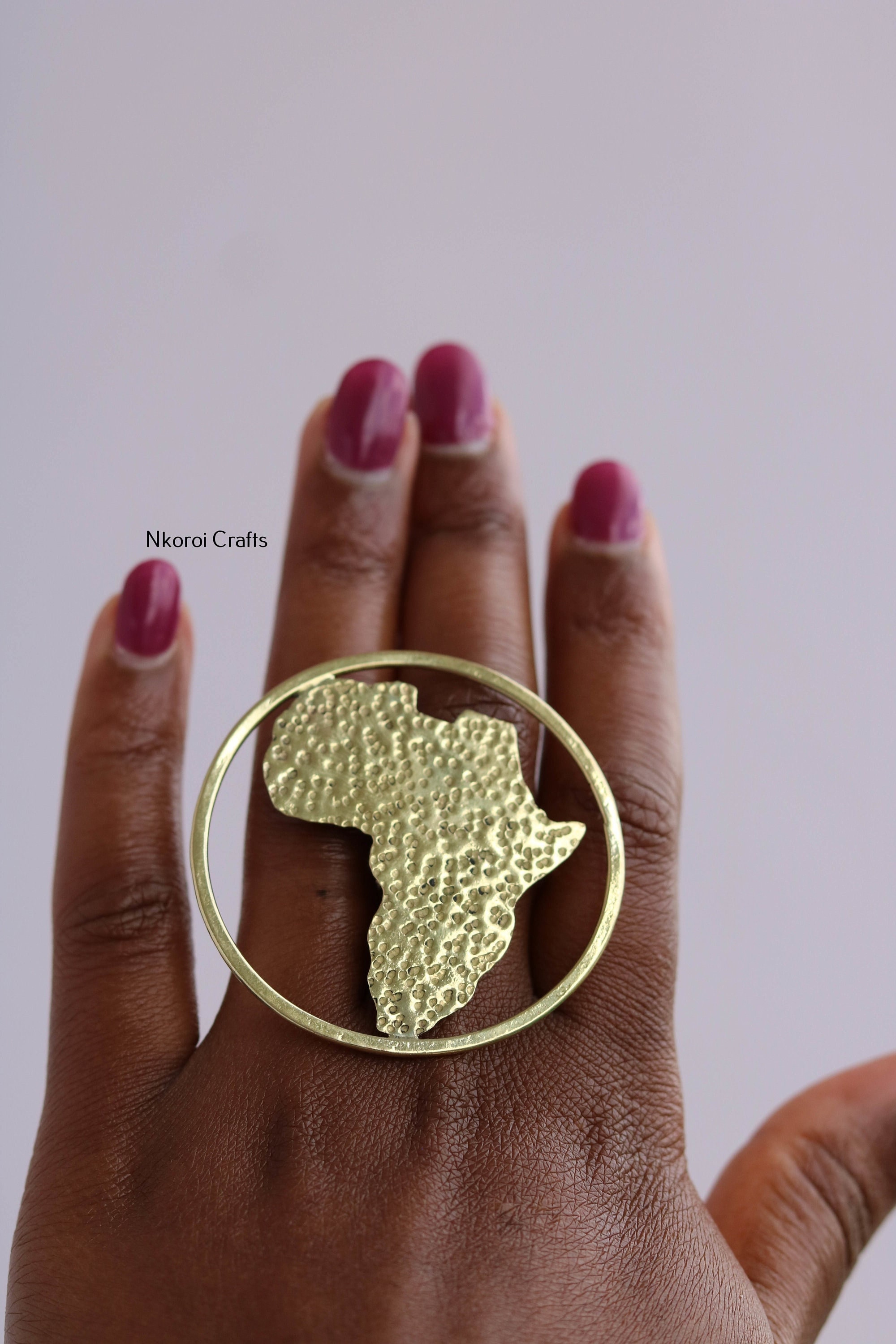 African Map Brass Ring African Brass Jewelry Metal Rings - Etsy