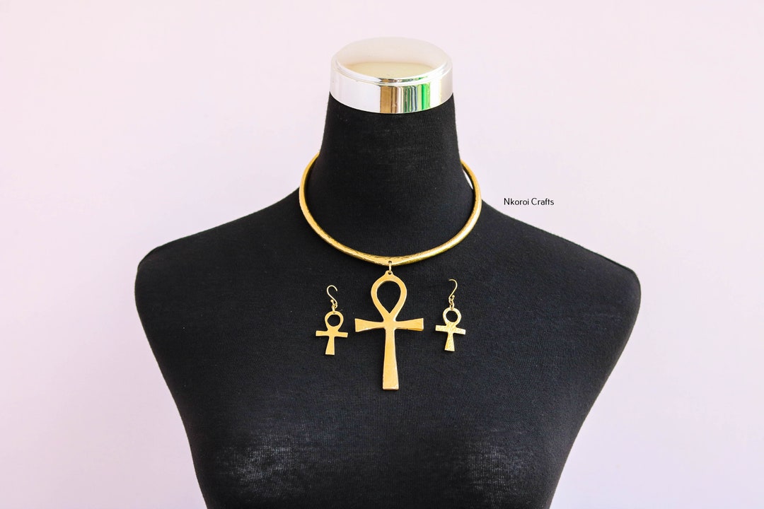 Ankh Necklace for Women, Ankh Brass Necklace, African Brass Necklace ...