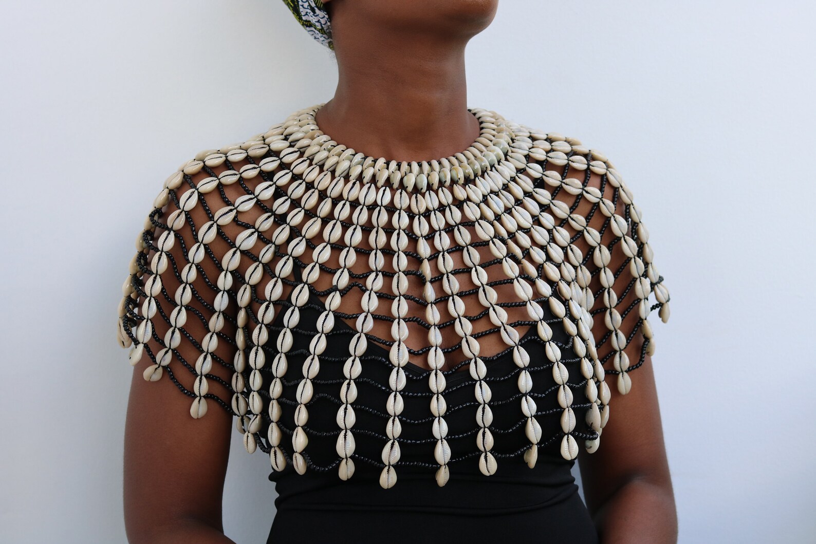 African Cowrie Necklace, Sea Shell Necklace, African Beaded Necklace ...