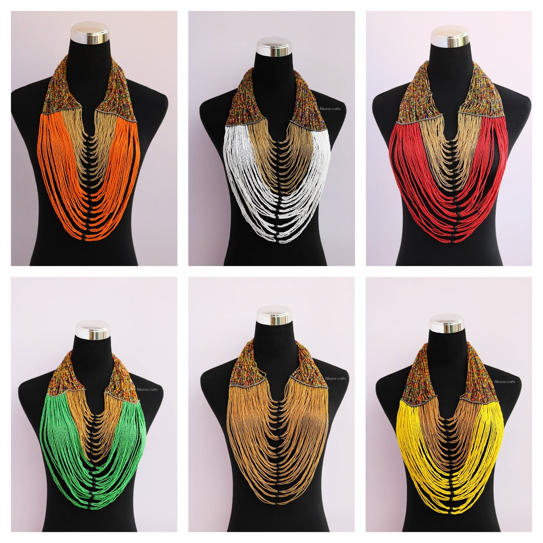 African Beaded Necklaces, Beaded Necklaces for Women, Maasai Necklaces ...