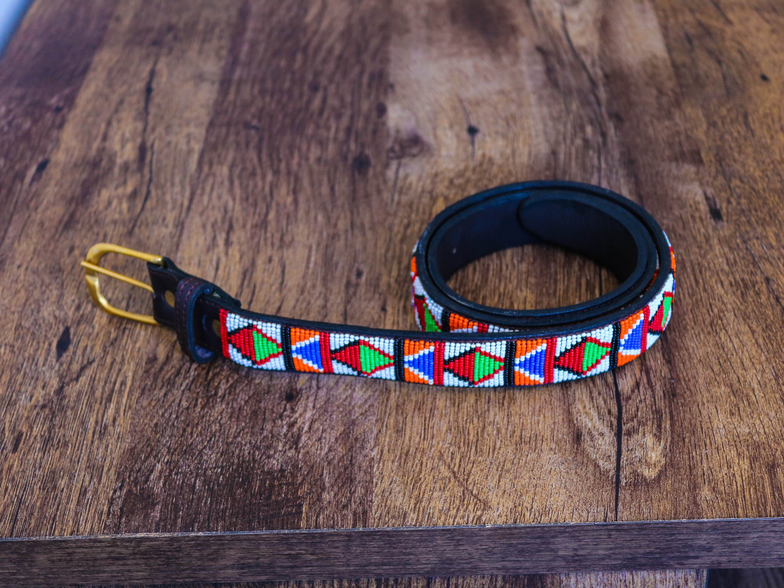 Maasai beaded belt Leather belt Handmade belt African | Etsy