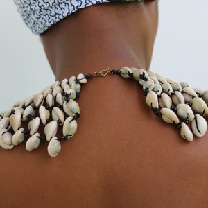 African Cowrie Shell Necklace, Sea Shell Necklace, African Beaded ...