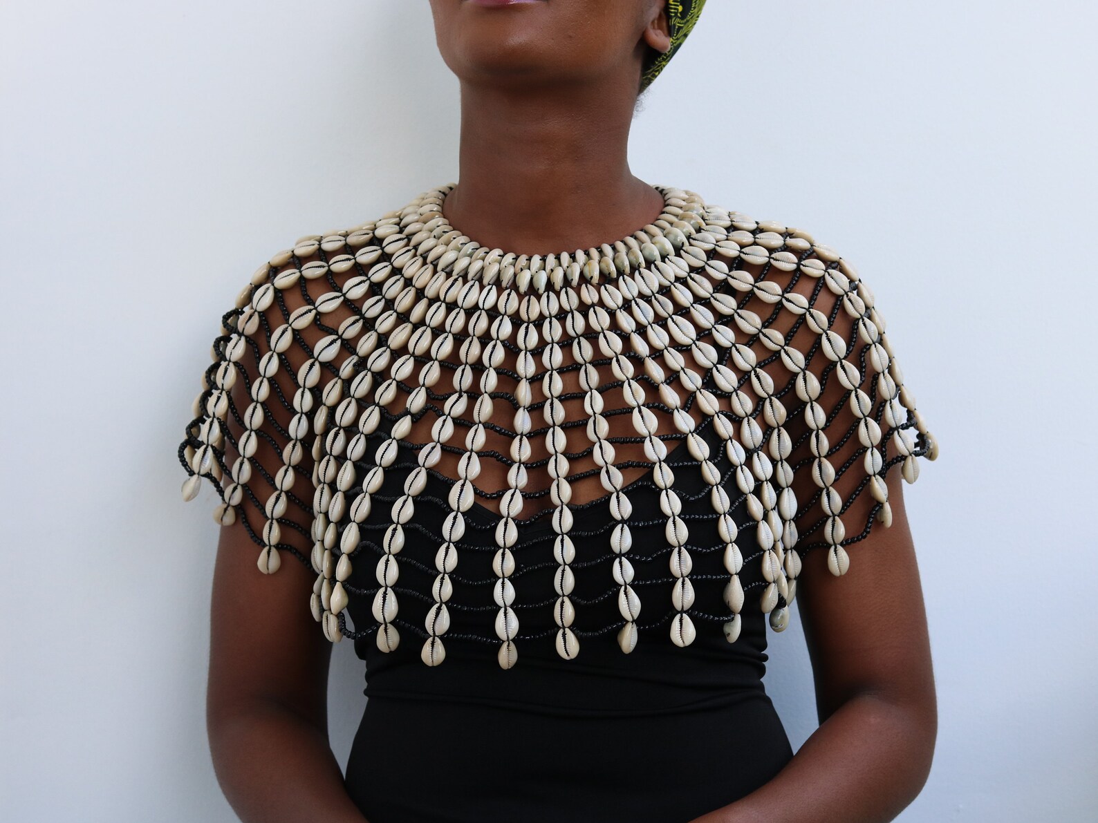 African Cowrie Necklace, Sea Shell Necklace, African Beaded Necklace ...