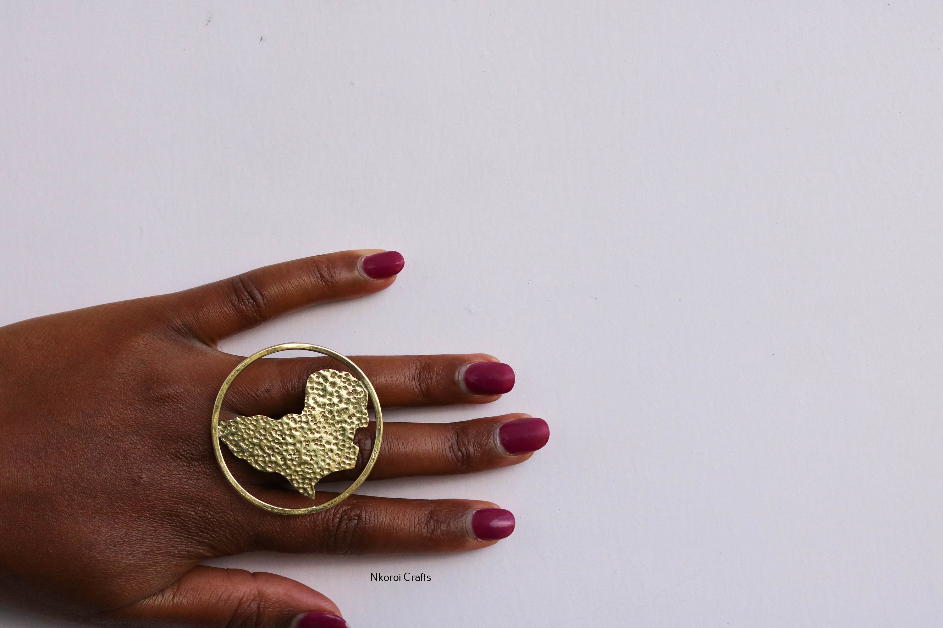 African Map Brass Ring African Brass Jewelry Metal Rings - Etsy