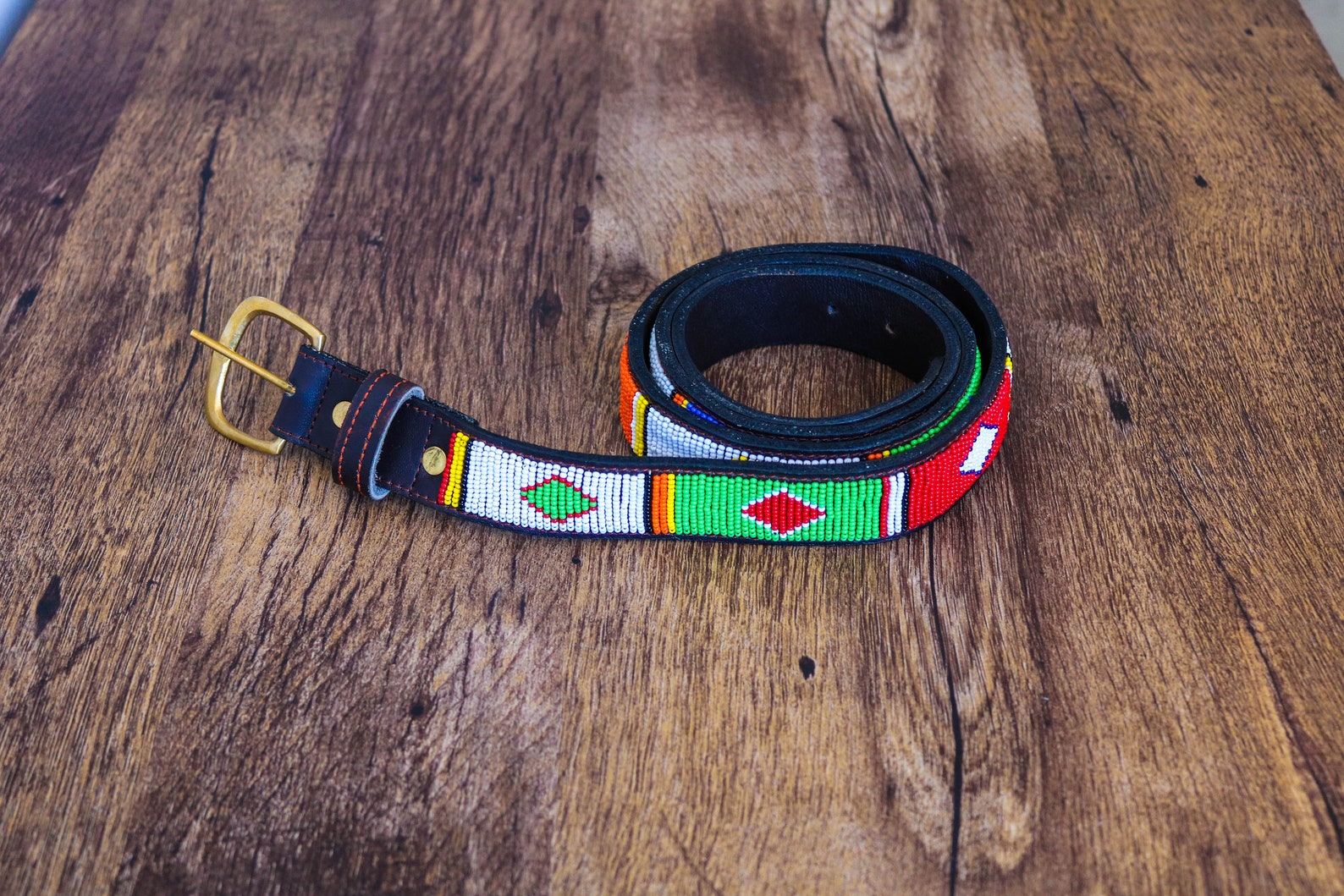 African Beaded Belt Leather Belt Handmade Belt Masai Beaded - Etsy