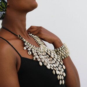 African Cowrie Shell Necklace, Sea Shell Necklace, African Beaded ...