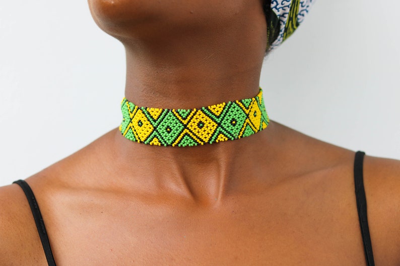 African Choker Necklaces Zulu Beaded Necklaces Beaded Women Etsy