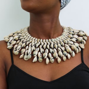 African Cowrie Shell Necklace, Sea Shell Necklace, African Beaded ...