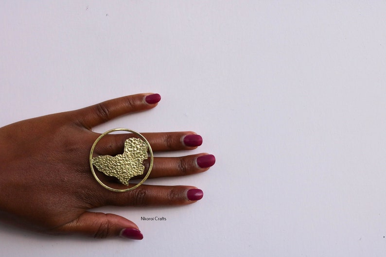 African Map Brass Ring African Brass Jewelry Metal Rings - Etsy