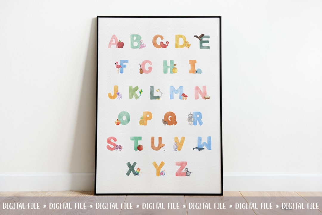 Vibrant ABC Learning Poster | Educational Alphabet Print | Kids Room ...