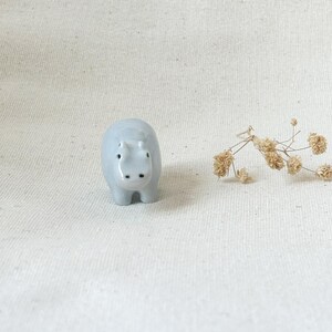 Miniature Ceramic Blue Hippopotamus | Handmade Stoneware Animal ...