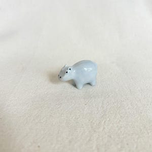 Miniature Ceramic Blue Hippopotamus | Handmade Stoneware Animal ...