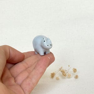 Miniature Ceramic Blue Hippopotamus | Handmade Stoneware Animal ...