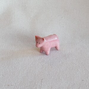 Handmade Ceramic Pig Figurine | Stoneware Animal Decor | Miniature Pig ...