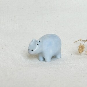 Miniature Ceramic Blue Hippopotamus | Handmade Stoneware Animal ...