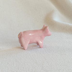 Handmade Ceramic Pig Figurine | Stoneware Animal Decor | Miniature Pig ...
