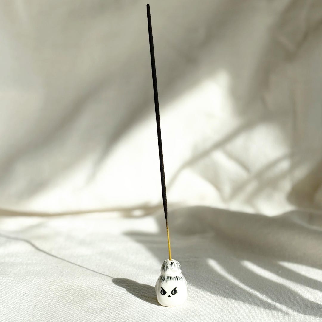 Miniature Ceramic Woman Head Incense Holder – Handmade Decorative ...