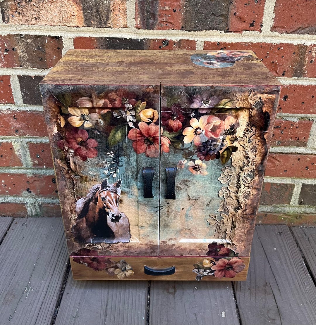 Vintage Jewelry Box, Horse Cowgirl Theme, Large Jewelry Armoire ...