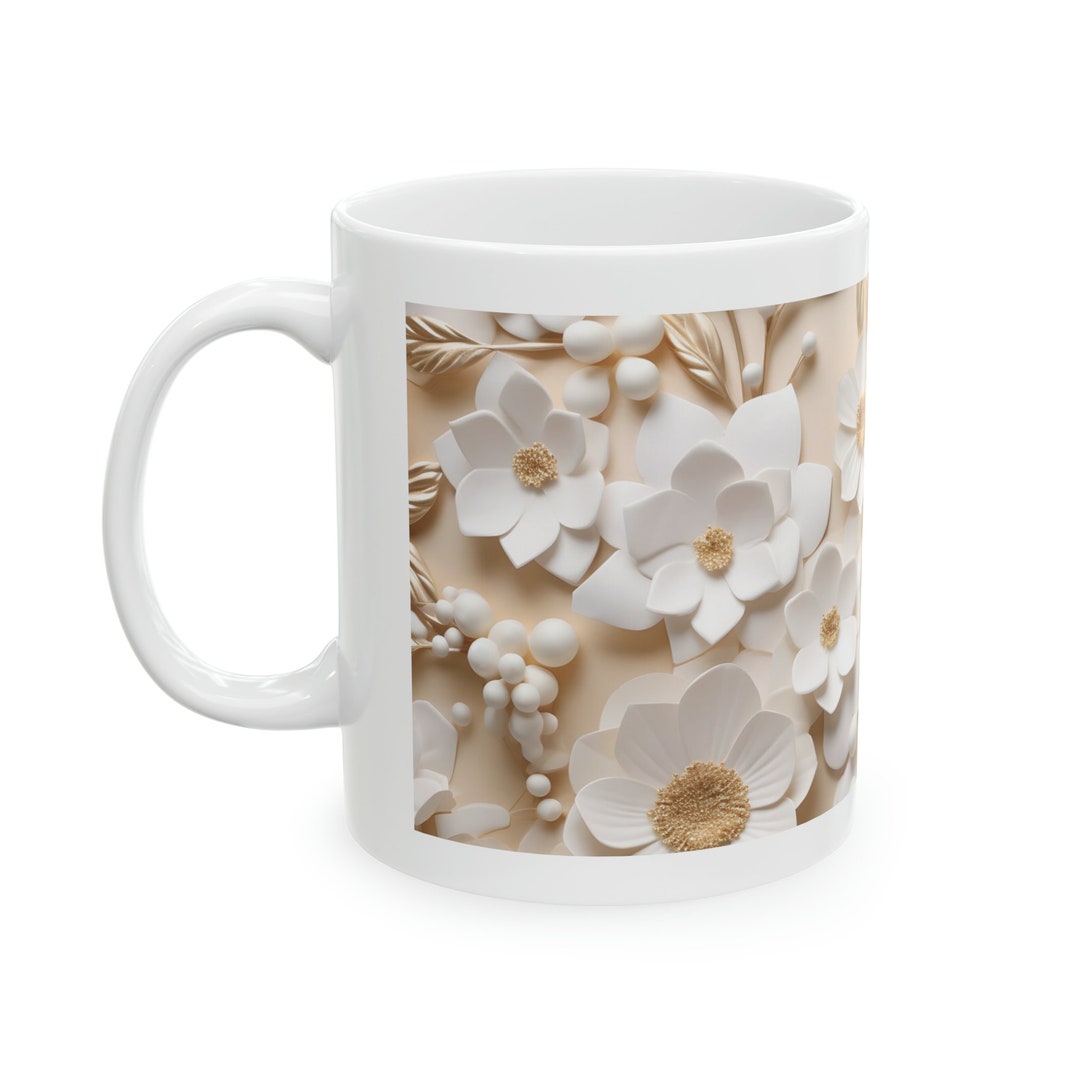 Floral Wrapped Coffee Mug, Ceramic Mug 11oz. Great Gift Idea for ...