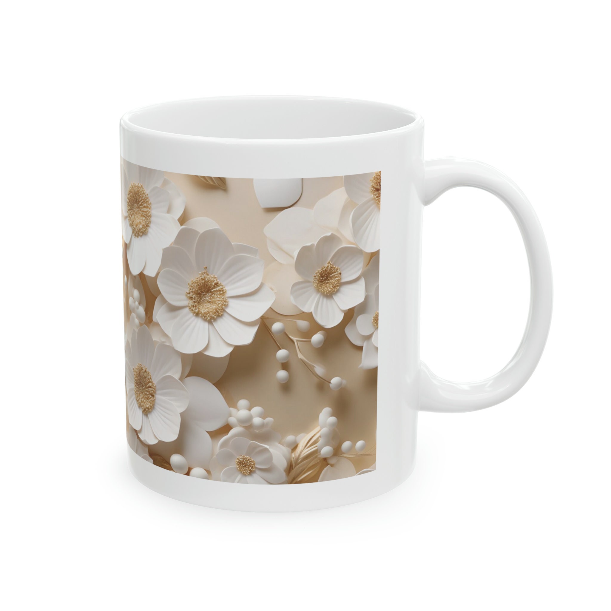 Floral Wrapped Coffee Mug, Ceramic Mug 11oz. Great Gift Idea for ...