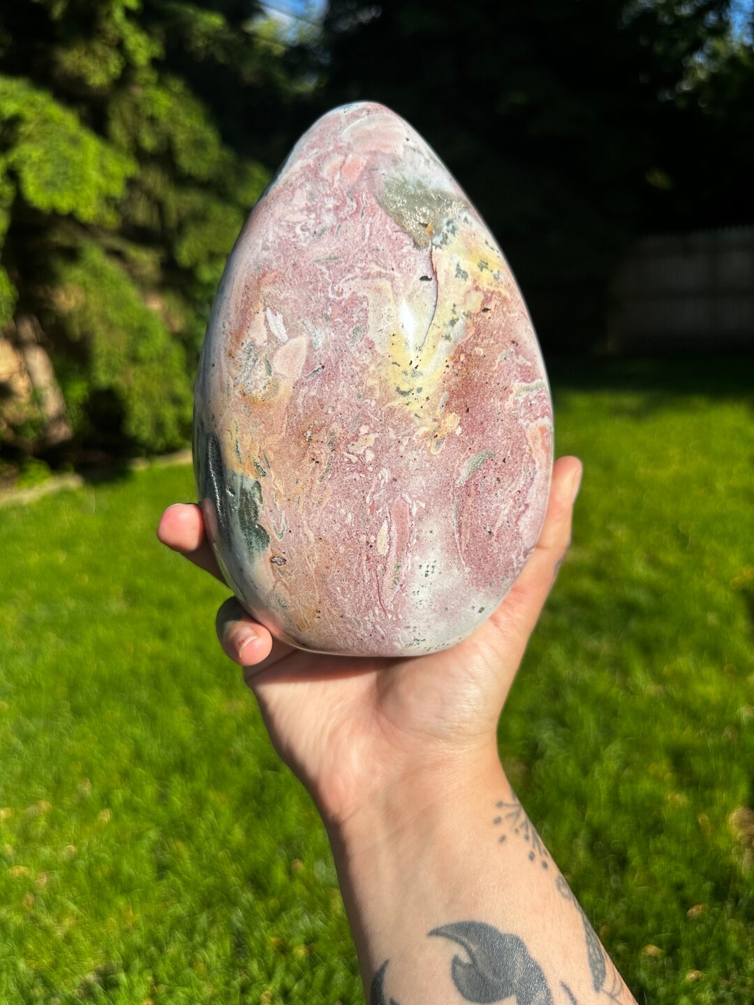 XL 3.4lb Pink Sea Jasper Freeform, Candy Jasper, Jasper Crystal, Pastel ...