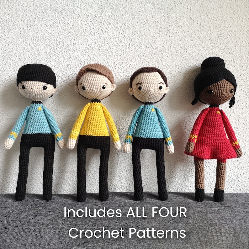 Star Trek Amigurumi Dolls | 4 Crochet *PATTERN* Downloads | Kirk, Uhura ...