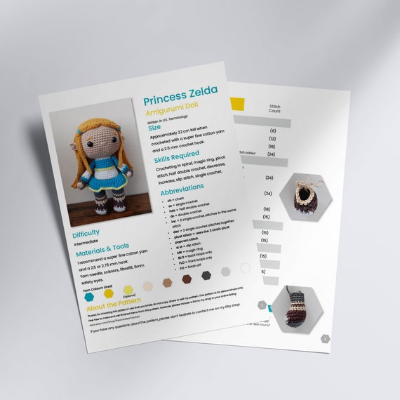 Princess Zelda Crochet PATTERN Download Amigurumi Doll - Etsy