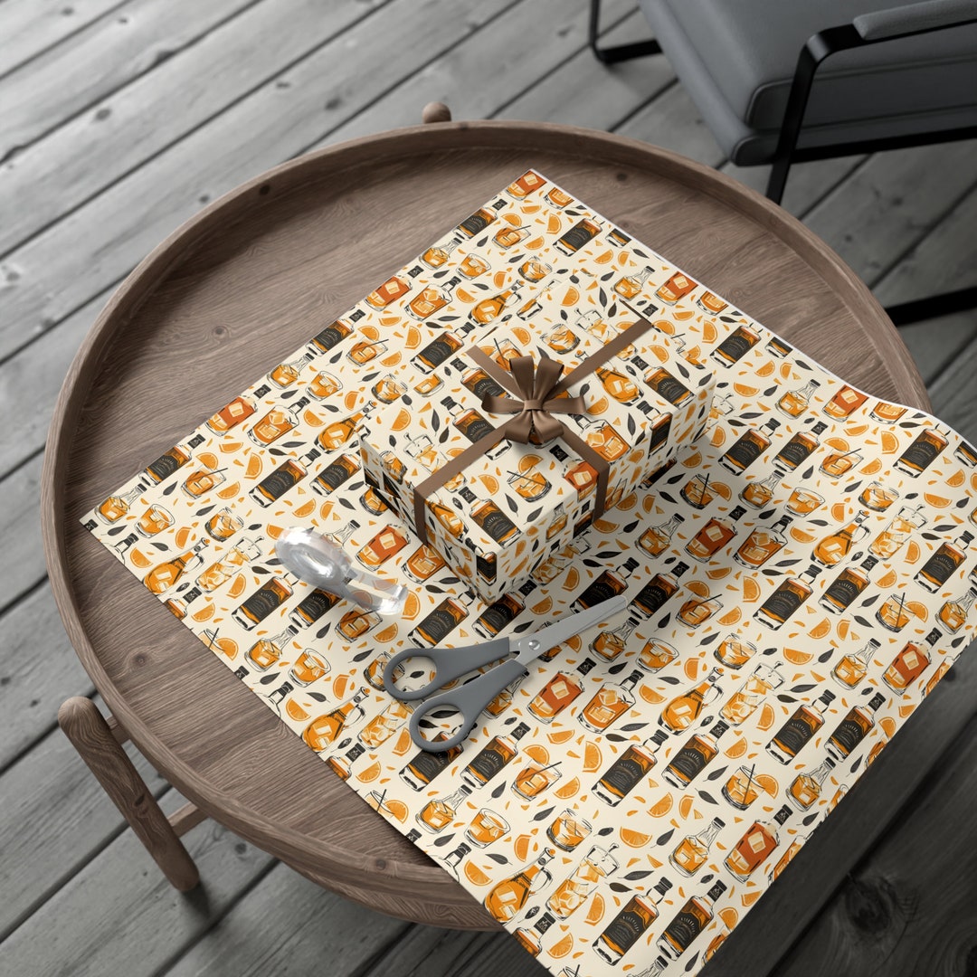 Whiskey Bottle Themed Wrapping Paper - Etsy