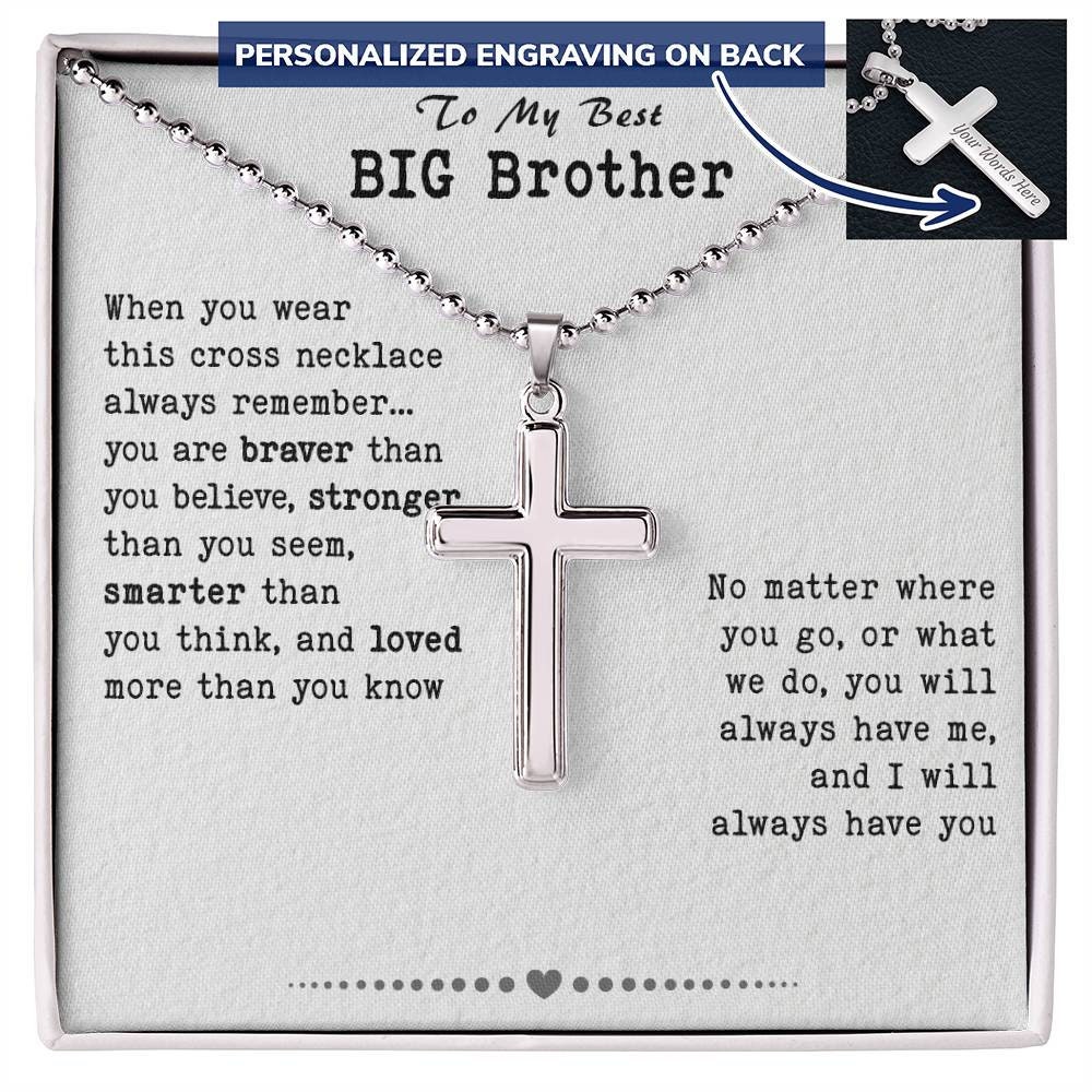 Engraved Cross for Big Brother, Brother Gift From Sister, Birthday Gift ...