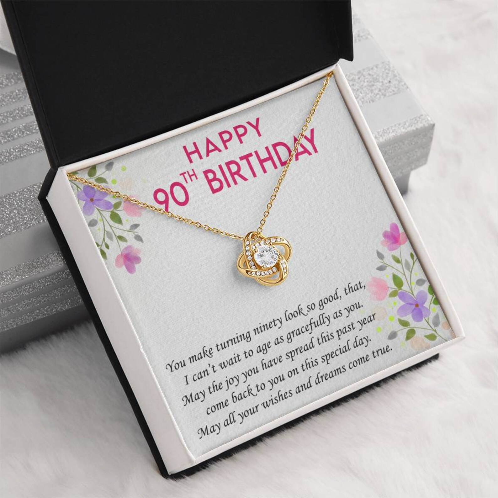 90th Birthday Necklace, 90th Birthday Jewelry, 90th Birthday Card for ...