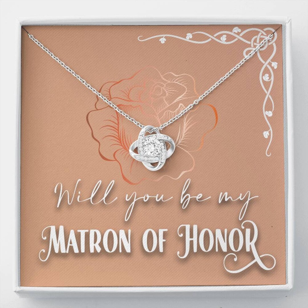 Matron of Honor Necklace Matron of Honor Proposal Gift Will - Etsy