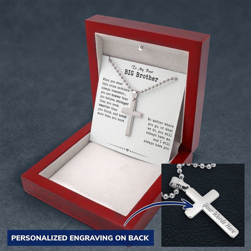 Engraved Cross for Big Brother, Brother Gift From Sister, Birthday Gift ...
