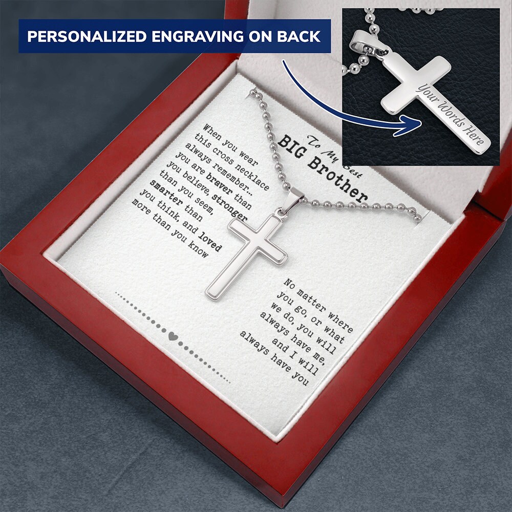 Engraved Cross for Big Brother, Brother Gift From Sister, Birthday Gift ...