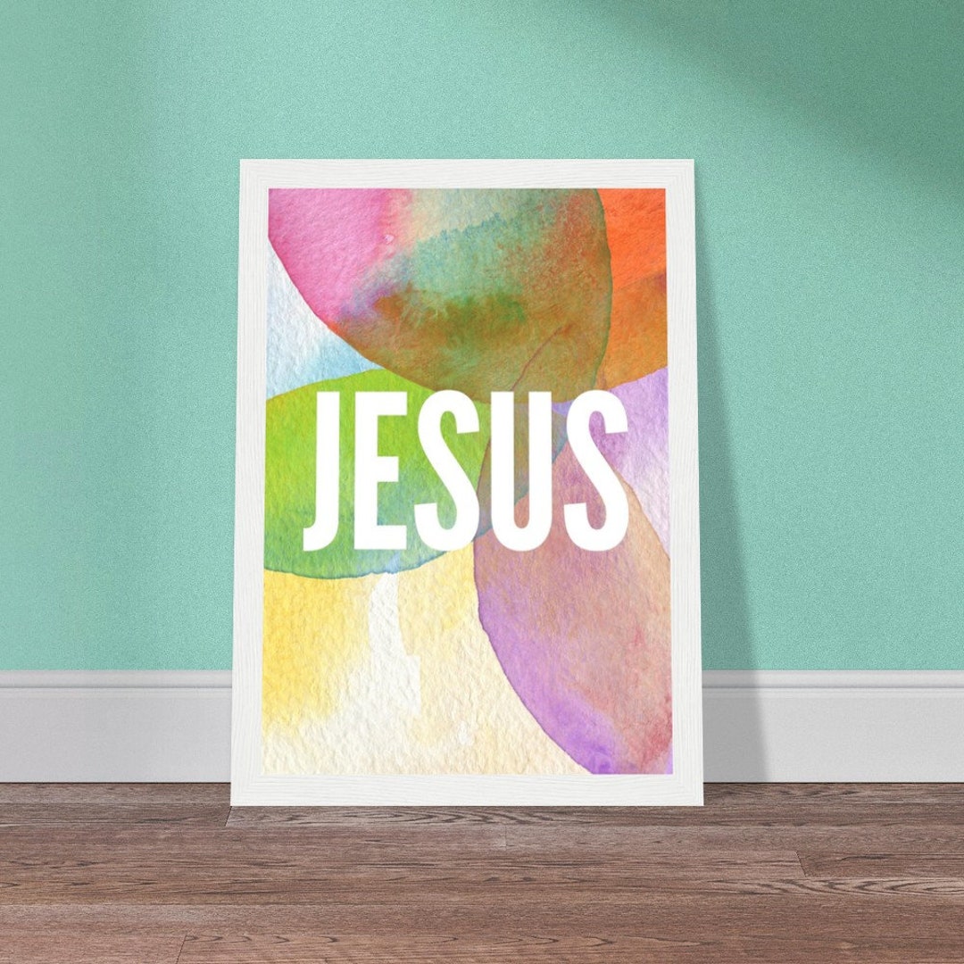 Jesus With Colorful Background - Etsy