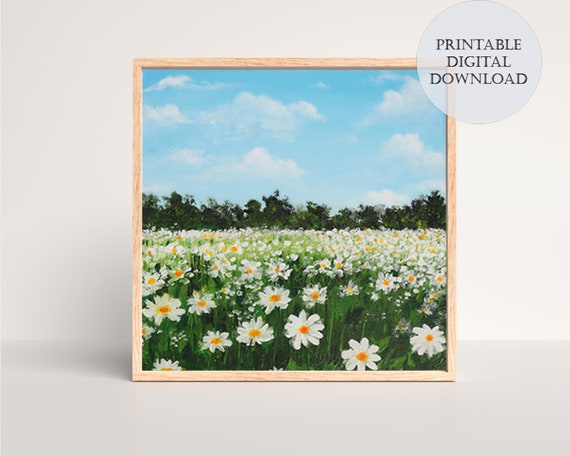 Daisy Flower Field Digital Instant Download Art Print Table - Etsy