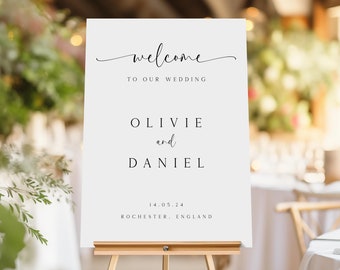 Minimal Wedding Welcome Sign, Wedding/reception/engagement Sign, Modern ...