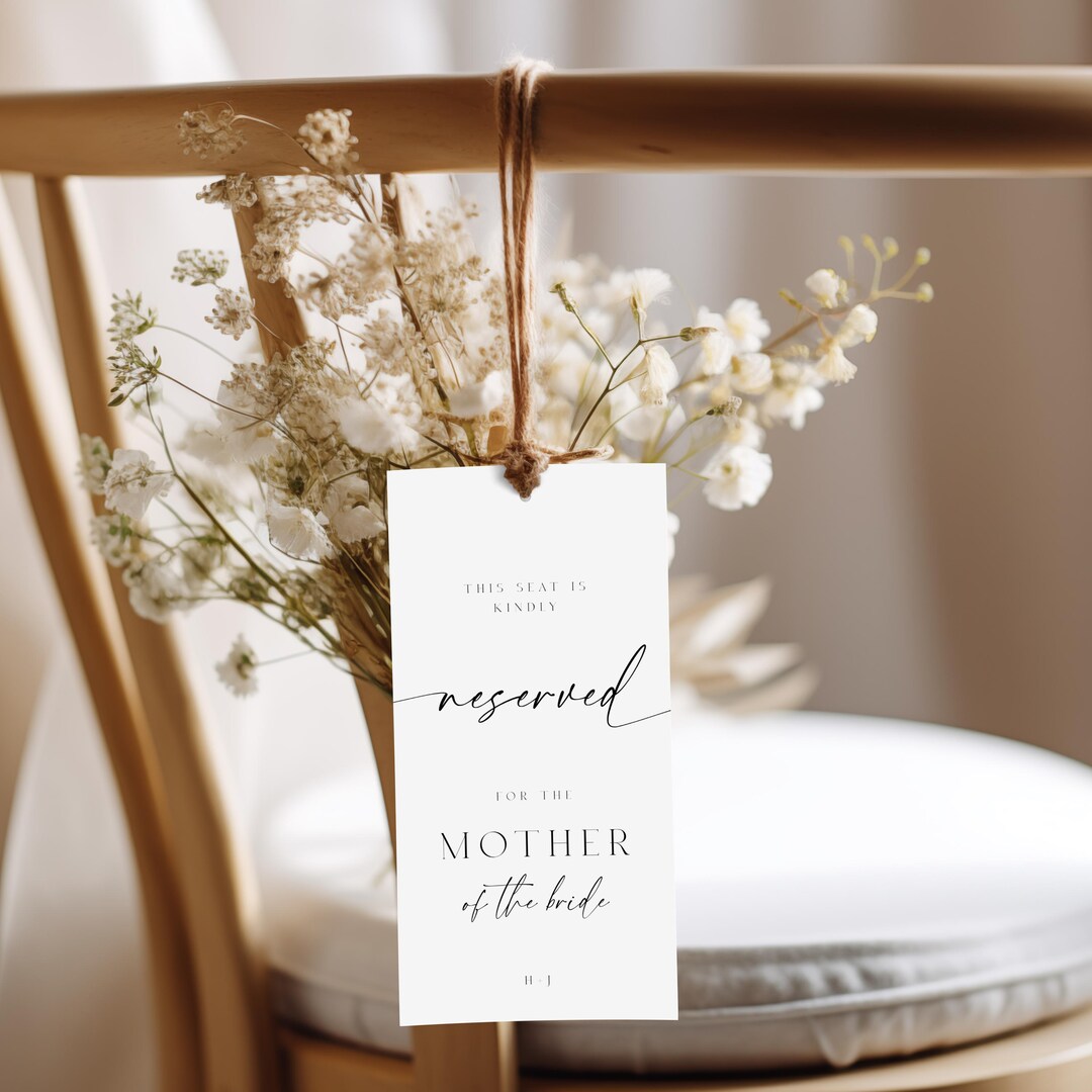 Wedding Reserved Seating Sign Template, Elegant Reserved for Family ...