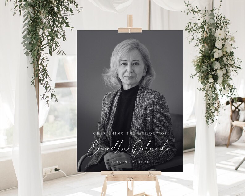 Memorial Sign, Celebration of Life Welcome Picture, Funeral Collage of ...