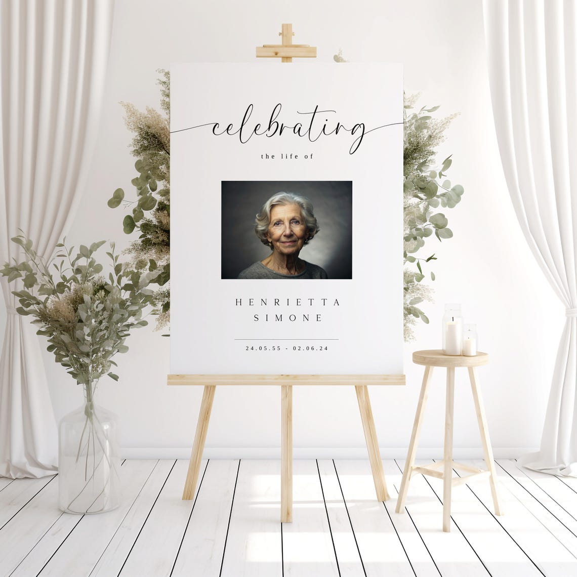 Funeral Welcome Sign, Celebration of Life Poster, in Loving Memory ...