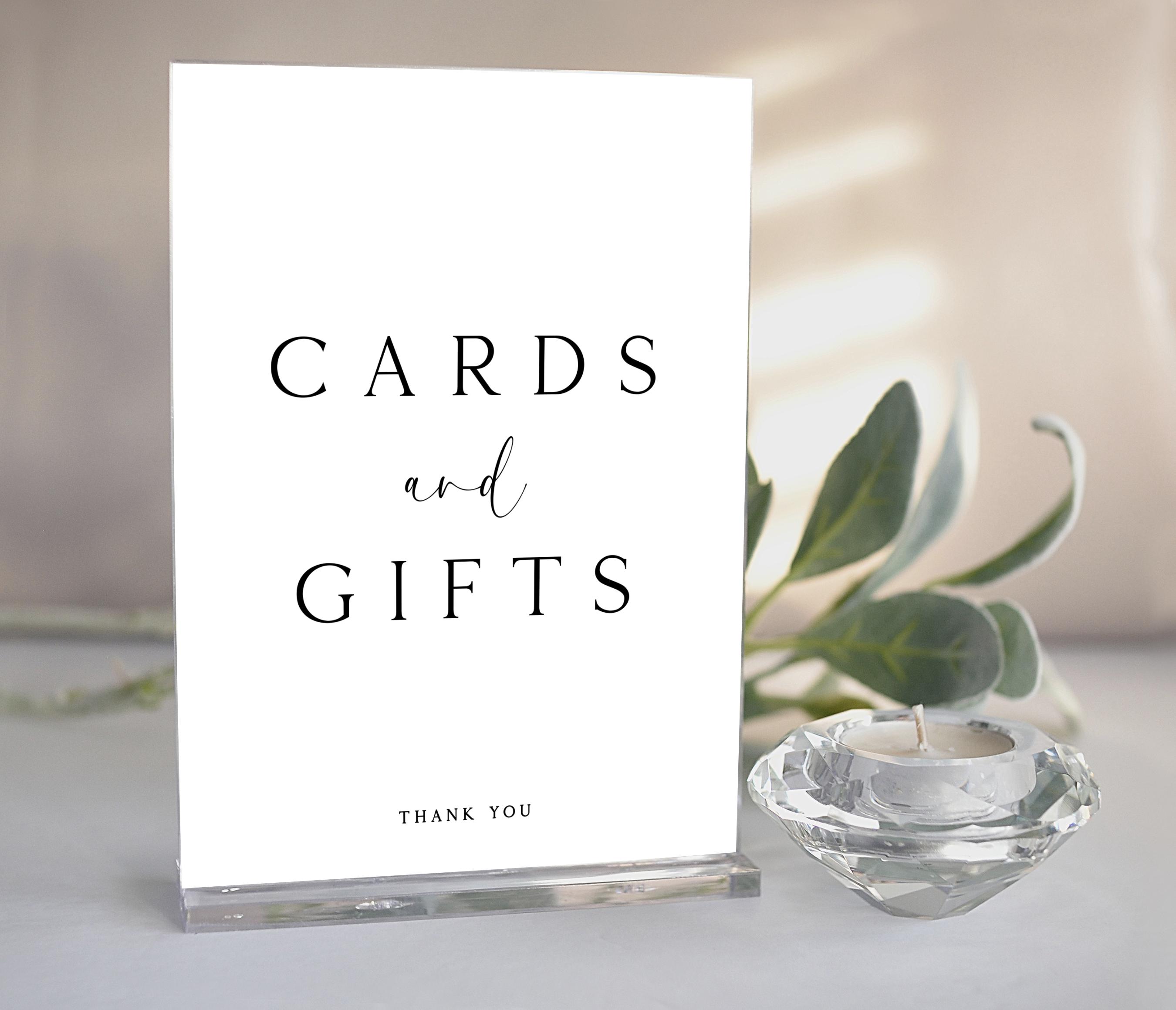 Minimalist Cards and Gifts Sign, Simple Gift Table Sign, Modern Wedding ...