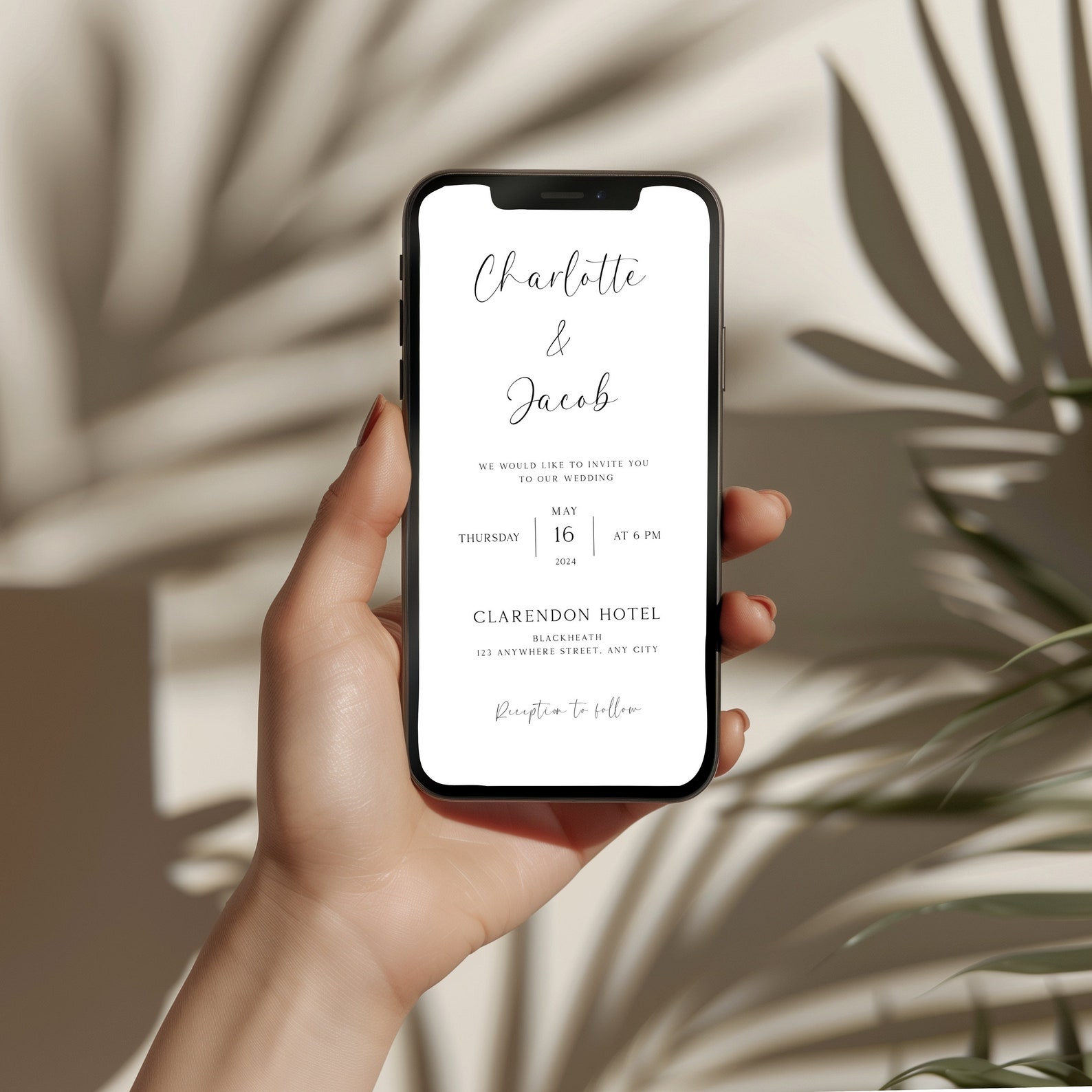 Wedding Invitation Digital, Electronic Invitation Template, Wedding ...