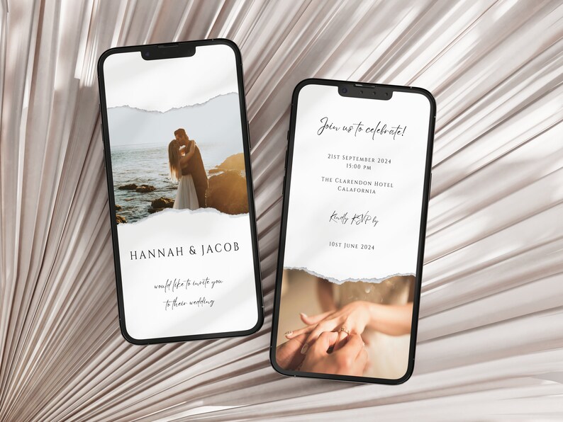 Wedding Invitation Digital, Electronic Invitation Template, iPhone ...