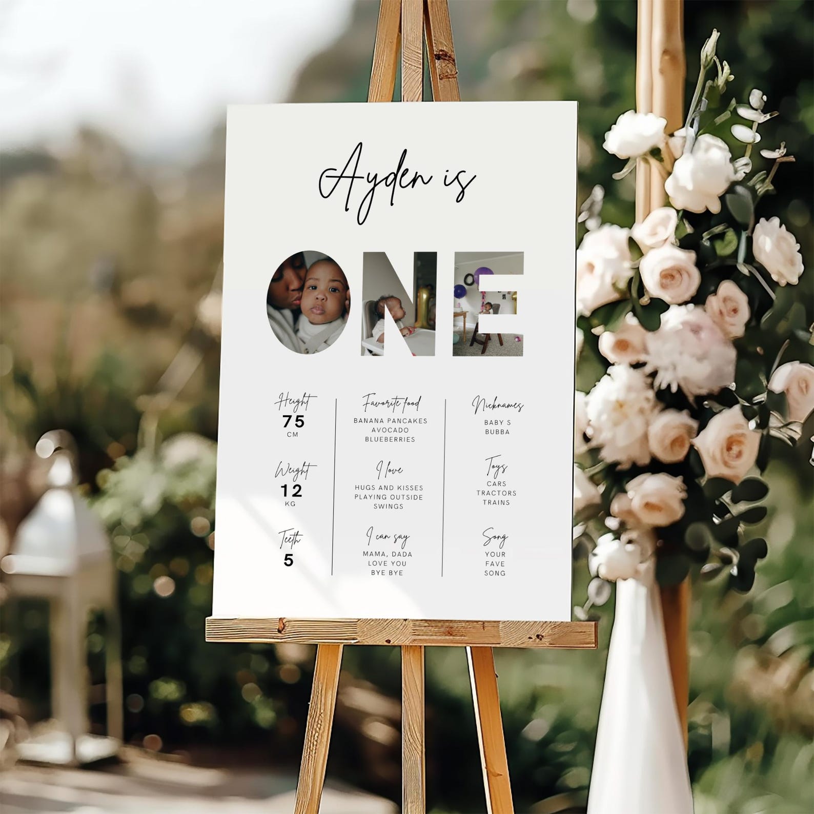 Milestone Birthday Sign, Photo Baby's First Year Poster Template, 1st ...