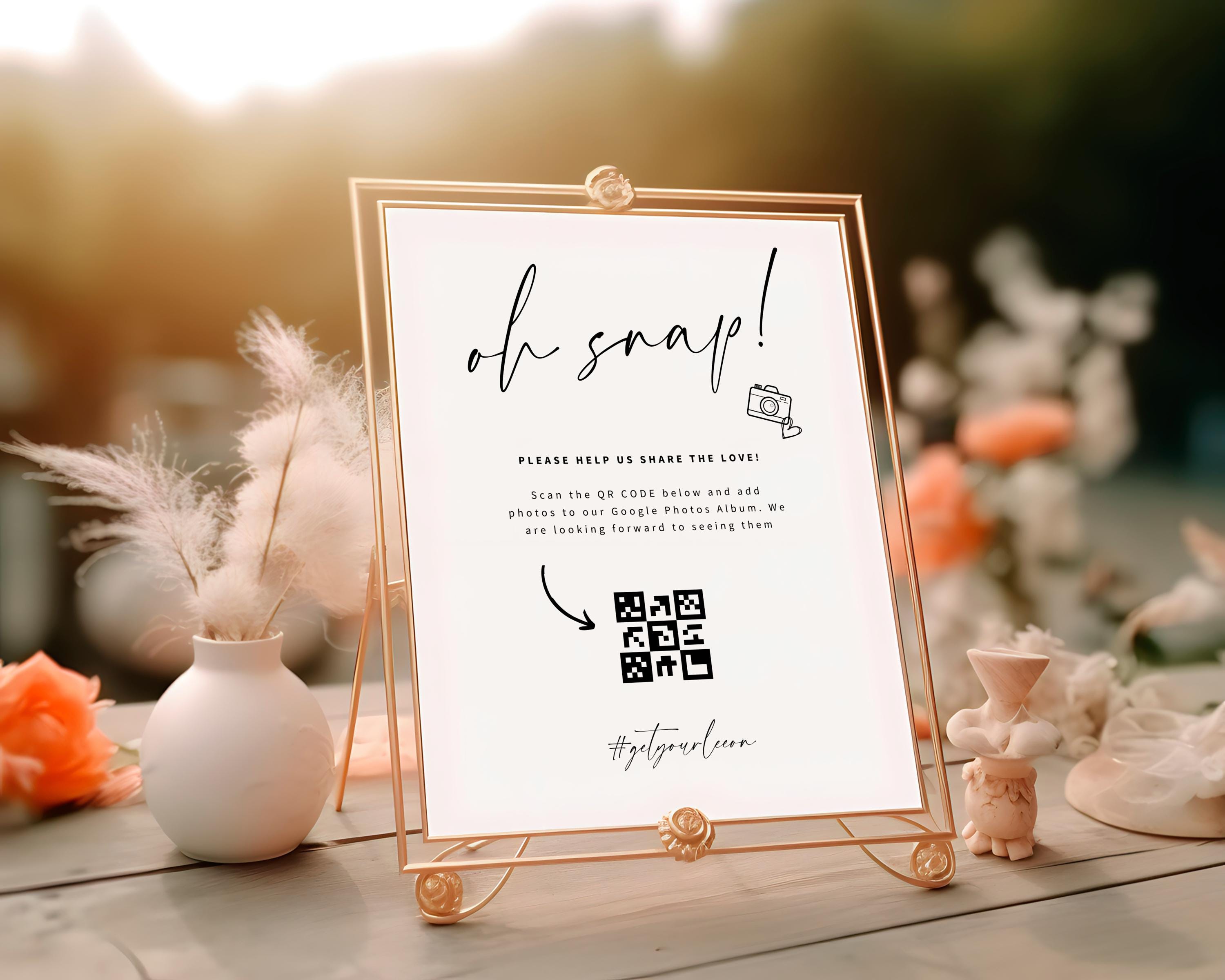 Oh Snap Wedding Hashtag Sign, Wedding Instagram Sign, Wedding Hashtag ...
