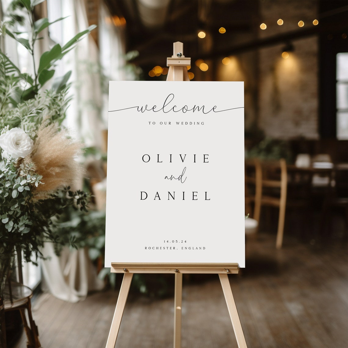 Minimal Wedding Welcome Sign, Wedding/reception/engagement Sign, Modern ...