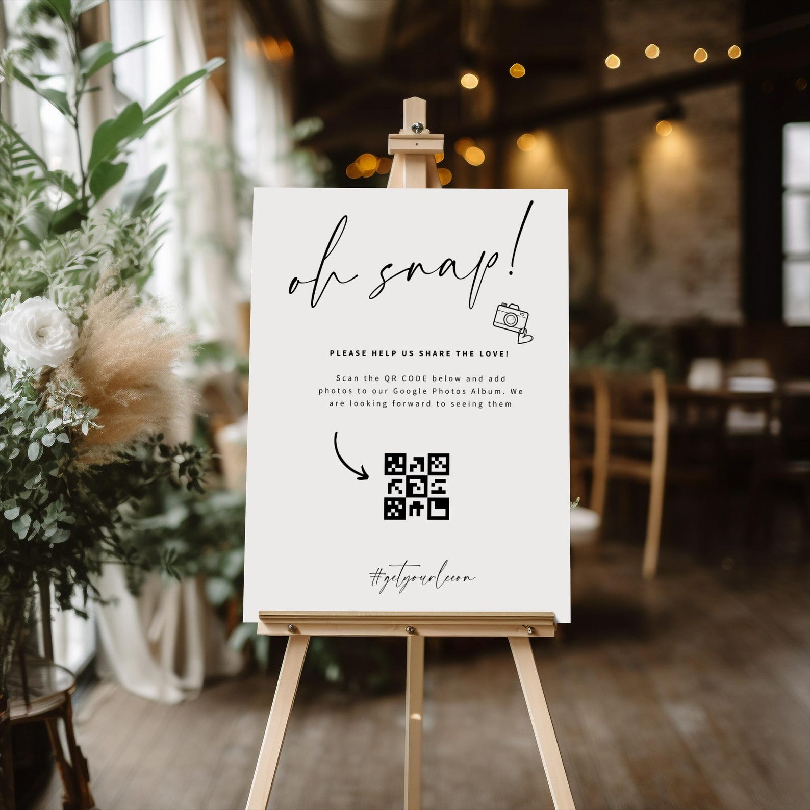 Oh Snap Wedding Hashtag Sign, Wedding Instagram Sign, Wedding Hashtag ...