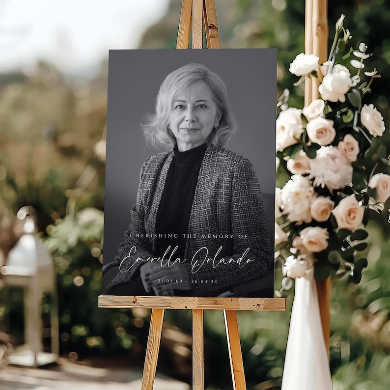 Memorial Sign, Celebration of Life Welcome Picture, Funeral Collage of ...