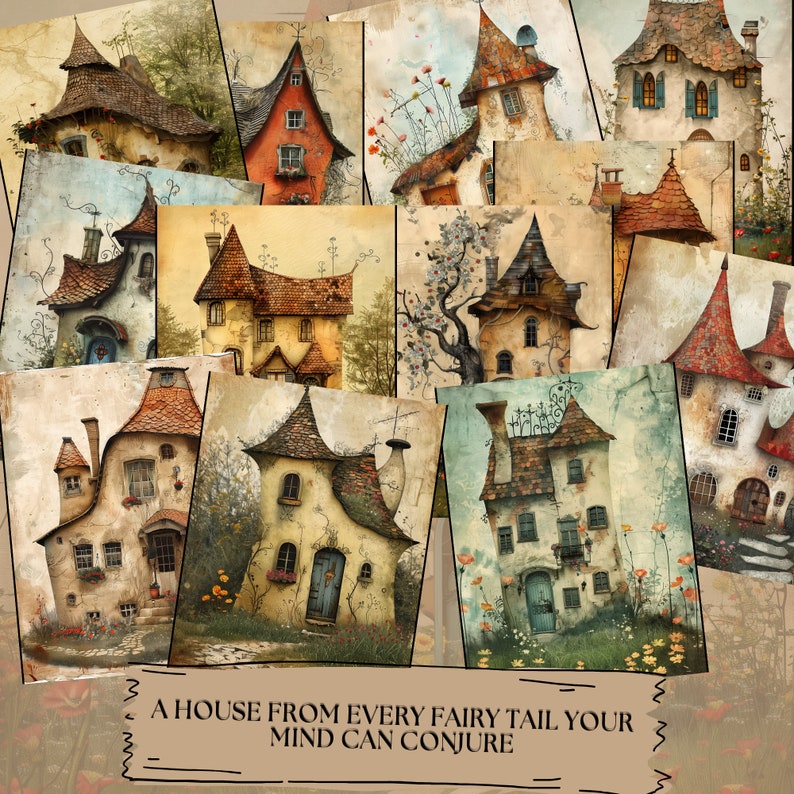 WHIMSICAL HOUSES |junk Journal, Quirky, Whimsy Art, Story Book, Digital ...