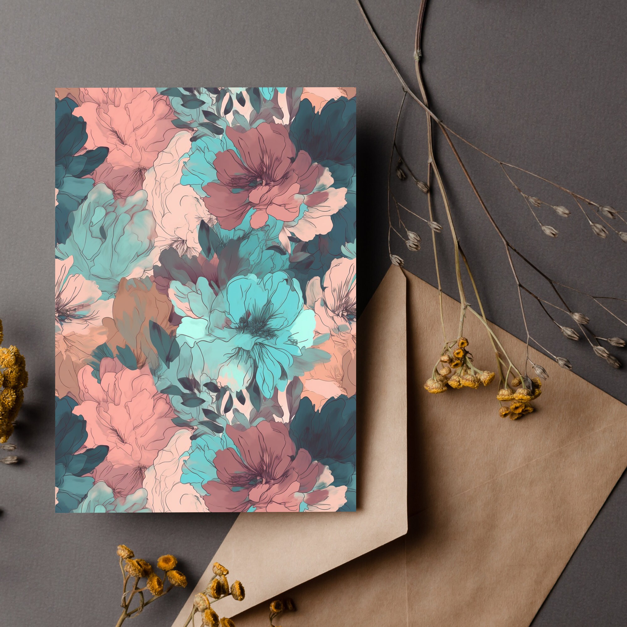 PASTEL FLORAL 12 Seamless Prints Flowers Digital Paper - Etsy