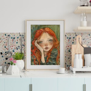 Whimsical Redhead Girl Digital Paper | Moods, Art (8.5x11) (digital ...